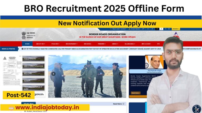 BRO Recruitment 2025 Offline Form: Apply Now - India Job Today