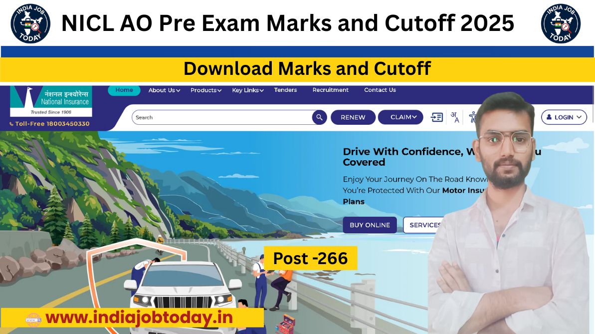 NICL AO Pre Exam Marks and Cutoff 2025 - India Job Today
